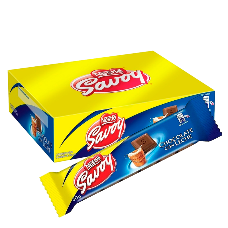 CAJA CHOCOLATE SAVOY LECHE 12UNID X 30GR – Bodegonline.net