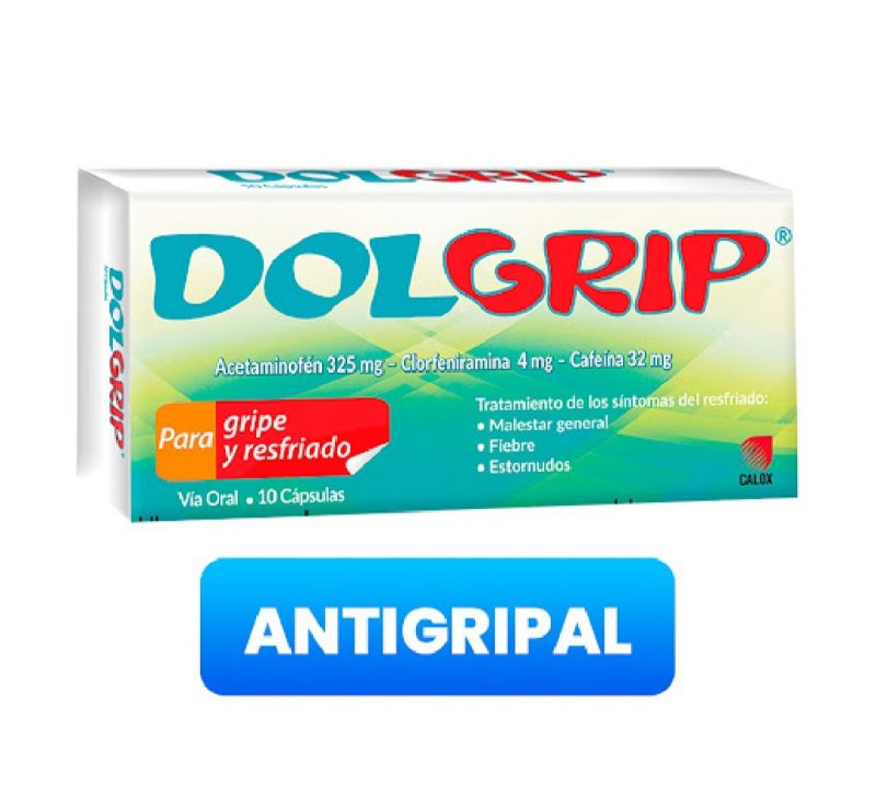 DOL GRIP ACETAMINOFEN+CAFEINA+CLORFENIRAMINA 10 TABLETAS – Bodegonline.net